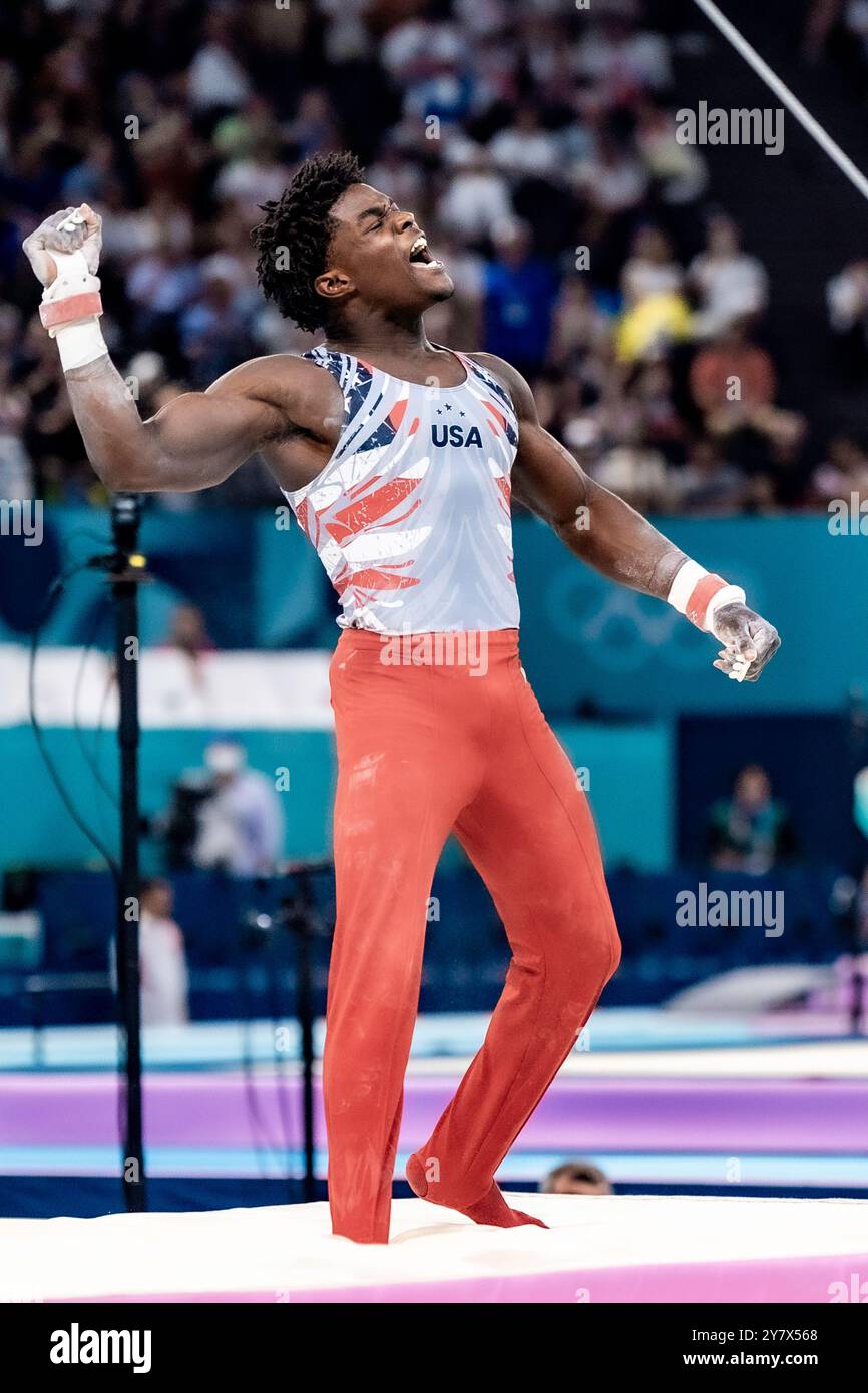 Fred Richard (USA) competing on the Horizontal bar during the Artistic ...