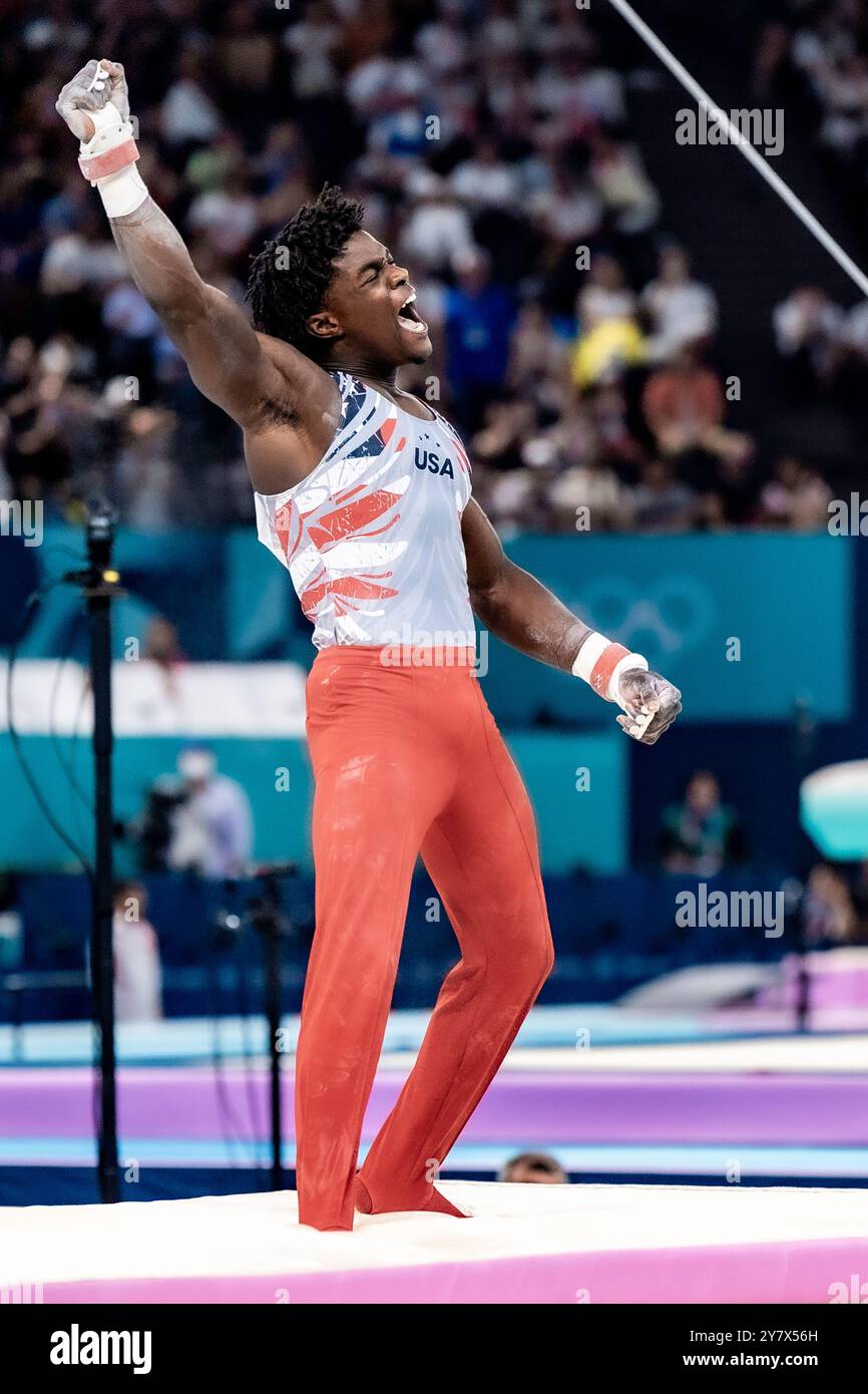 Fred Richard (USA) competing on the Horizontal bar during the Artistic ...