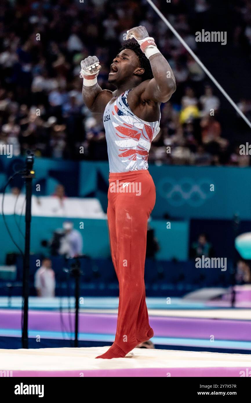 Fred Richard (USA) competing on the Horizontal bar during the Artistic ...