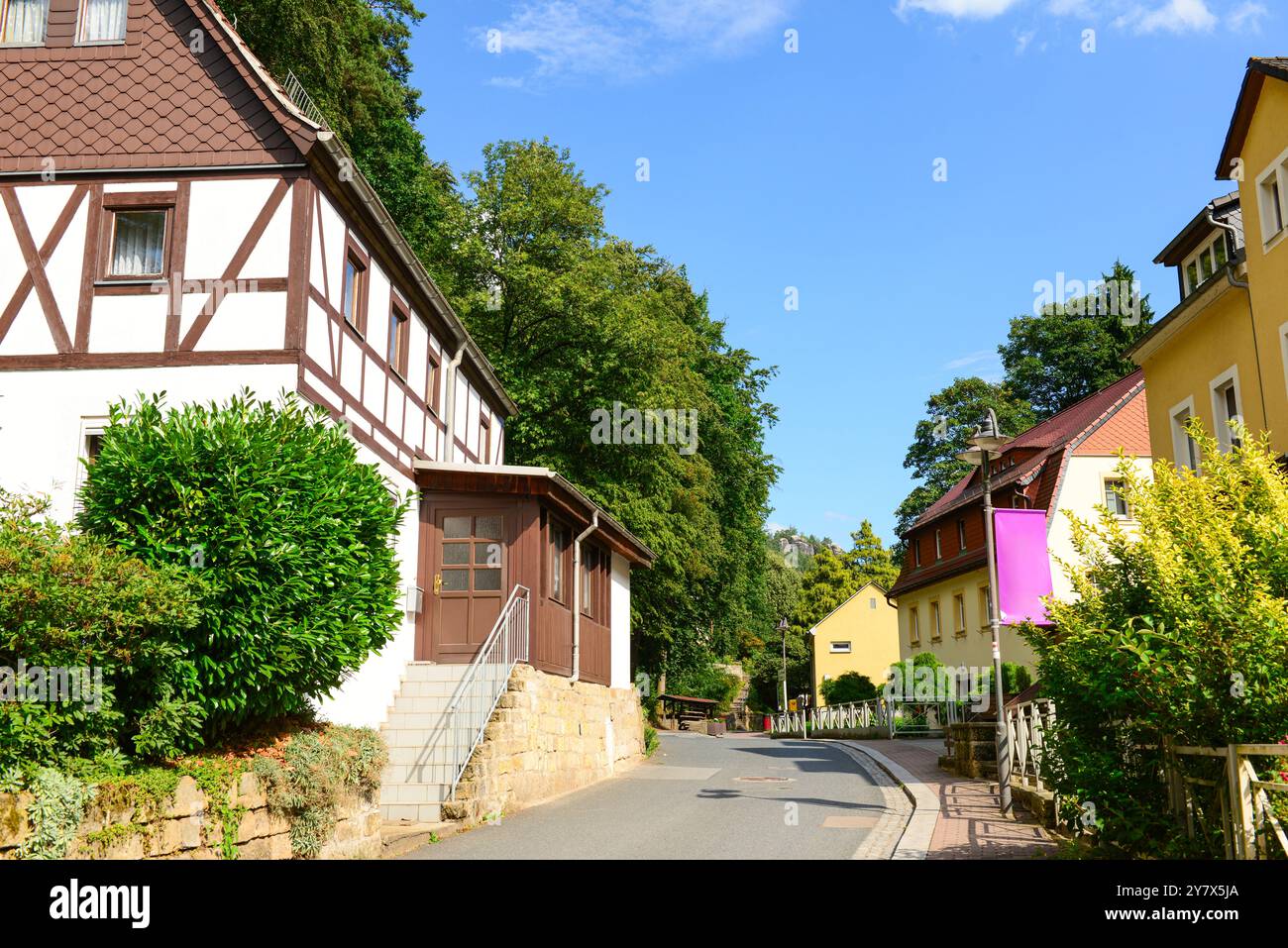 View of German village with beautiful houses Stock Photo - Alamy