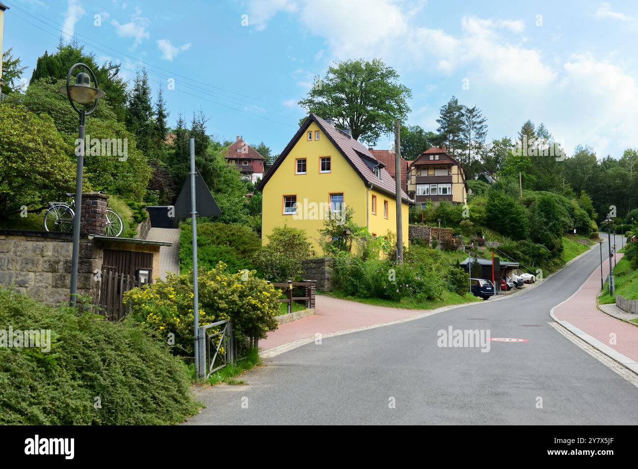 View of German village with beautiful houses Stock Photo - Alamy