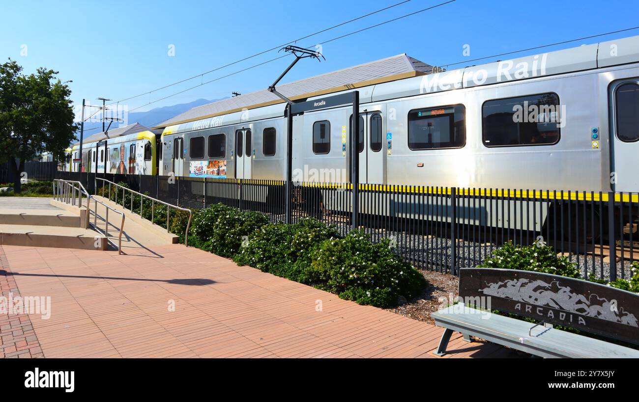 Arcadia (LA County), California: Los Angeles Metro Rail A Line Train at ...