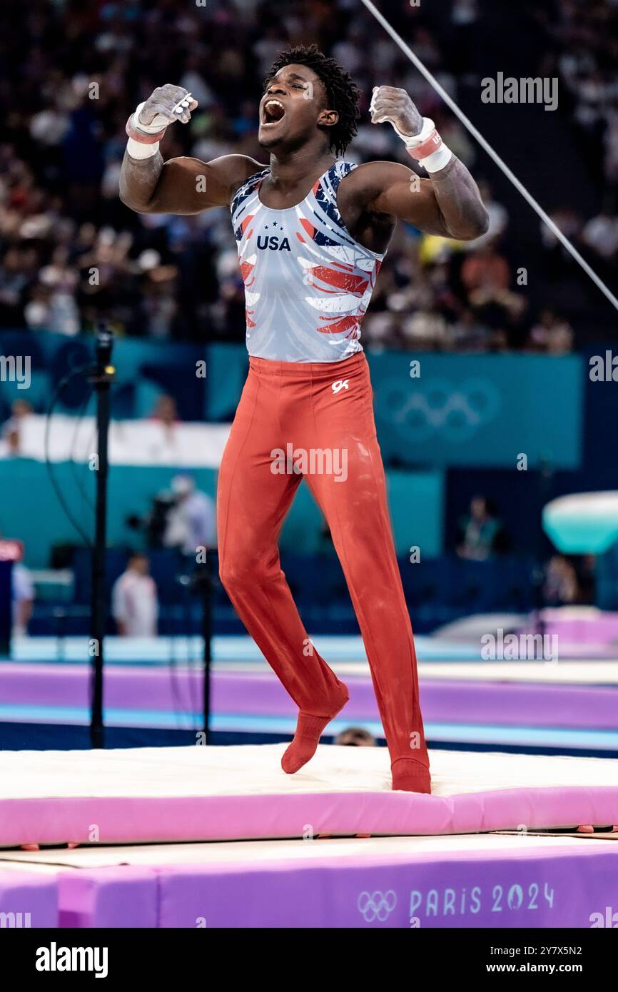 Fred Richard (USA) competing on the Horizontal bar during the Artistic ...
