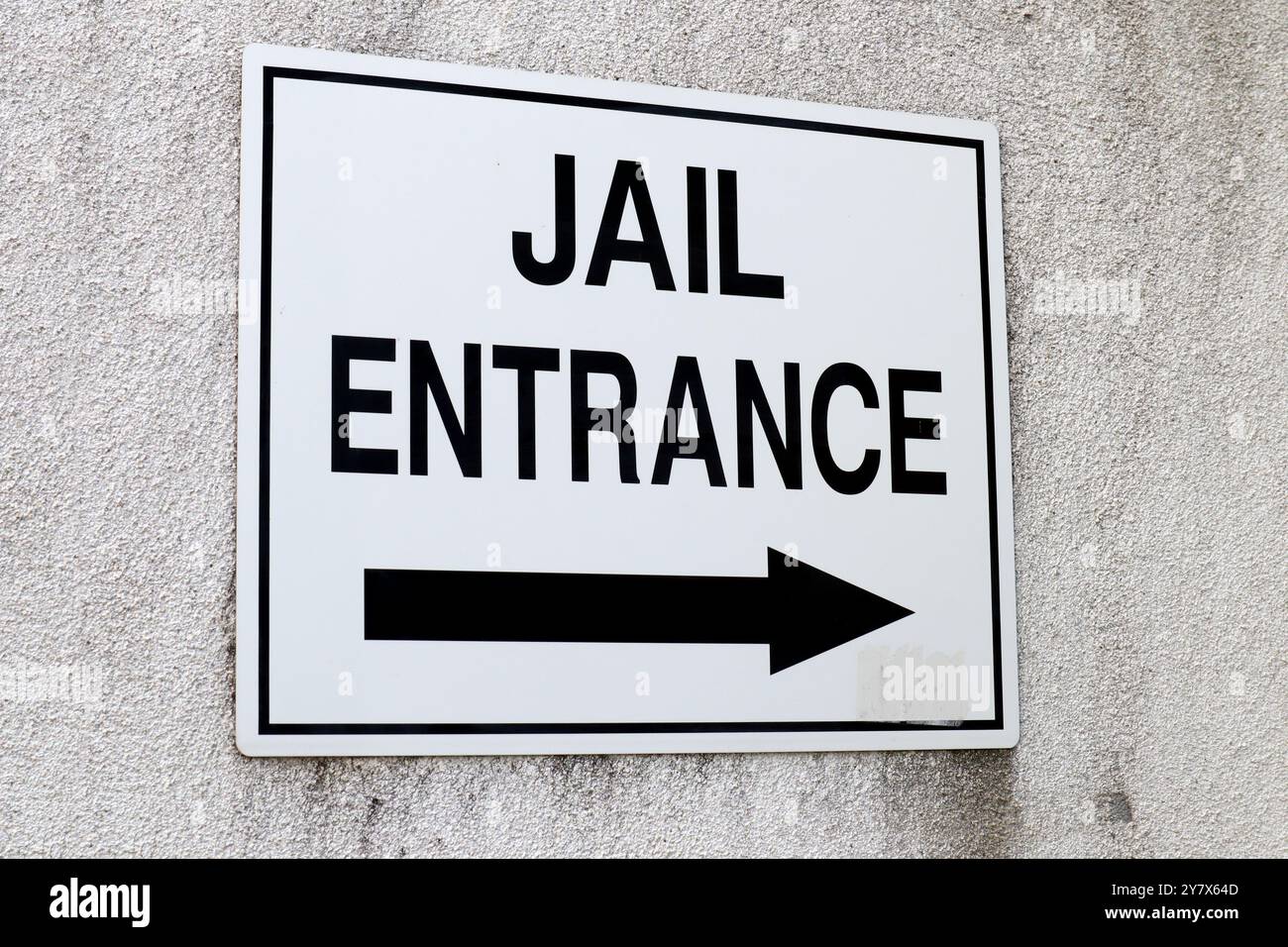 Jail Entrance Indication sign Stock Photo - Alamy