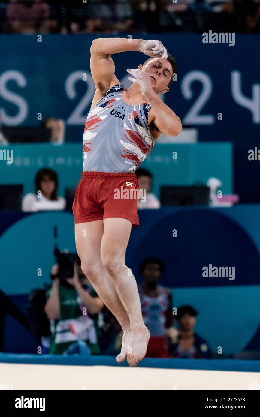 Paul Juda (USA) competing on the Floor exercise during the Artistic ...