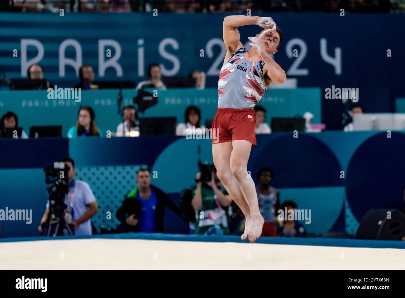 Paul Juda (USA) competing on the Floor exercise during the Artistic ...