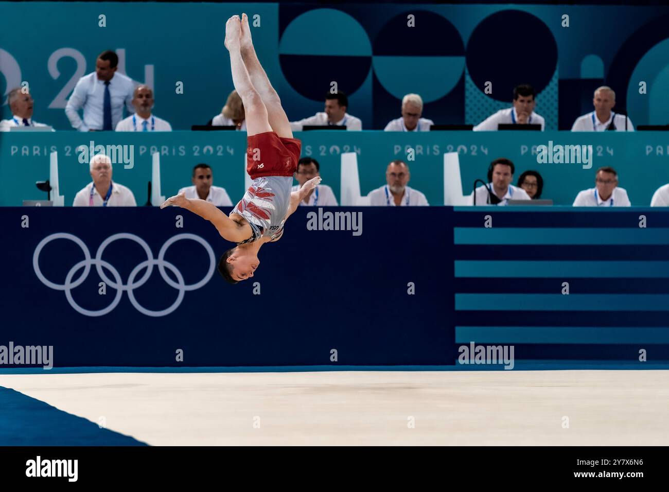 Paul Juda (USA) competing on the Floor exercise during the Artistic ...