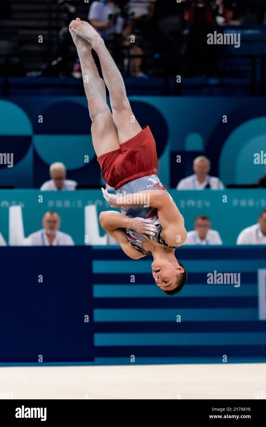 Paul Juda (USA) competing on the Floor exercise during the Artistic ...