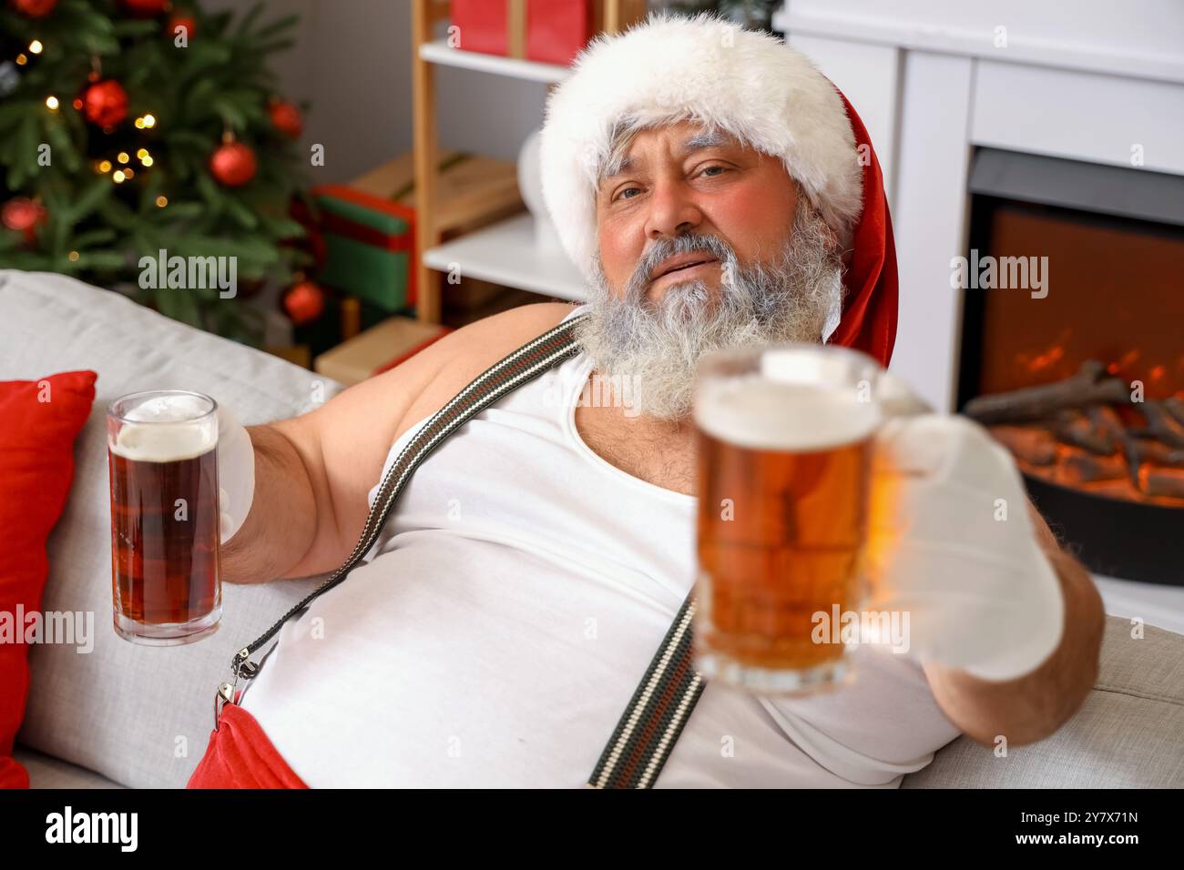 Santa claus drinking beer hi-res stock photography and images - Alamy