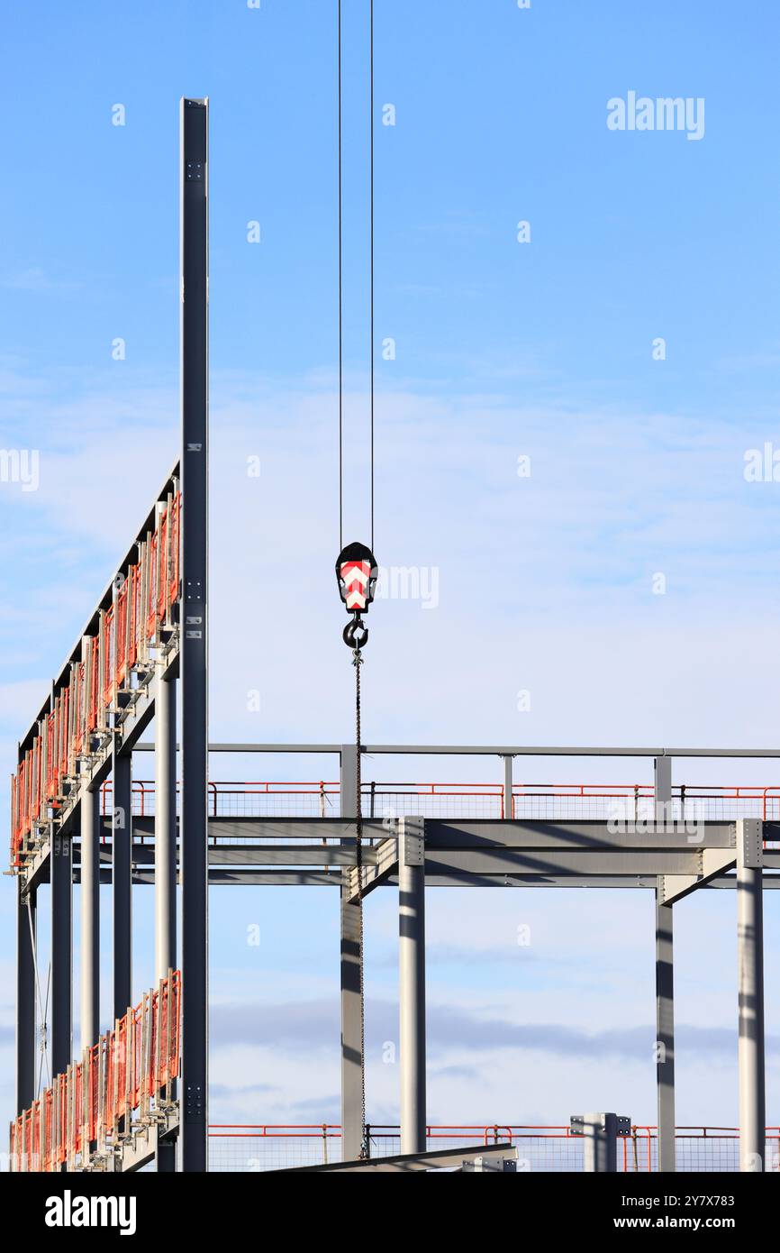 Radcliffe civic hub construction site, steel frame in greater ...