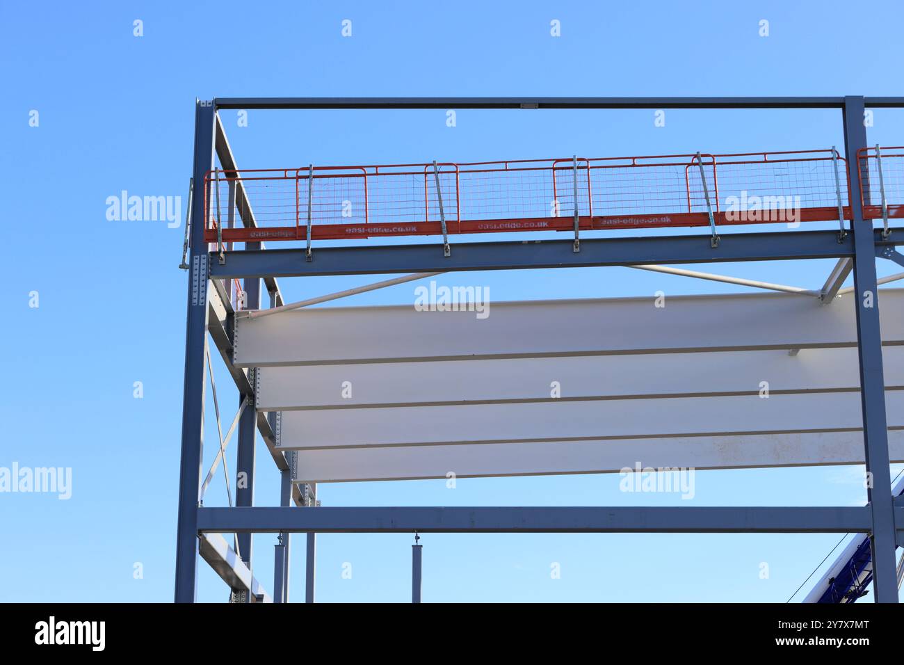 Radcliffe civic hub construction site, steel frame in greater ...