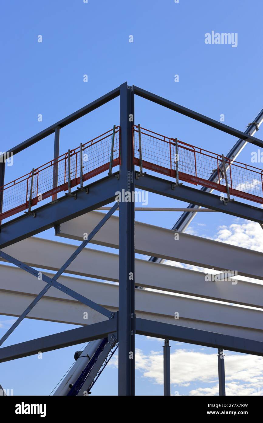 Radcliffe civic hub construction site, steel frame in greater ...