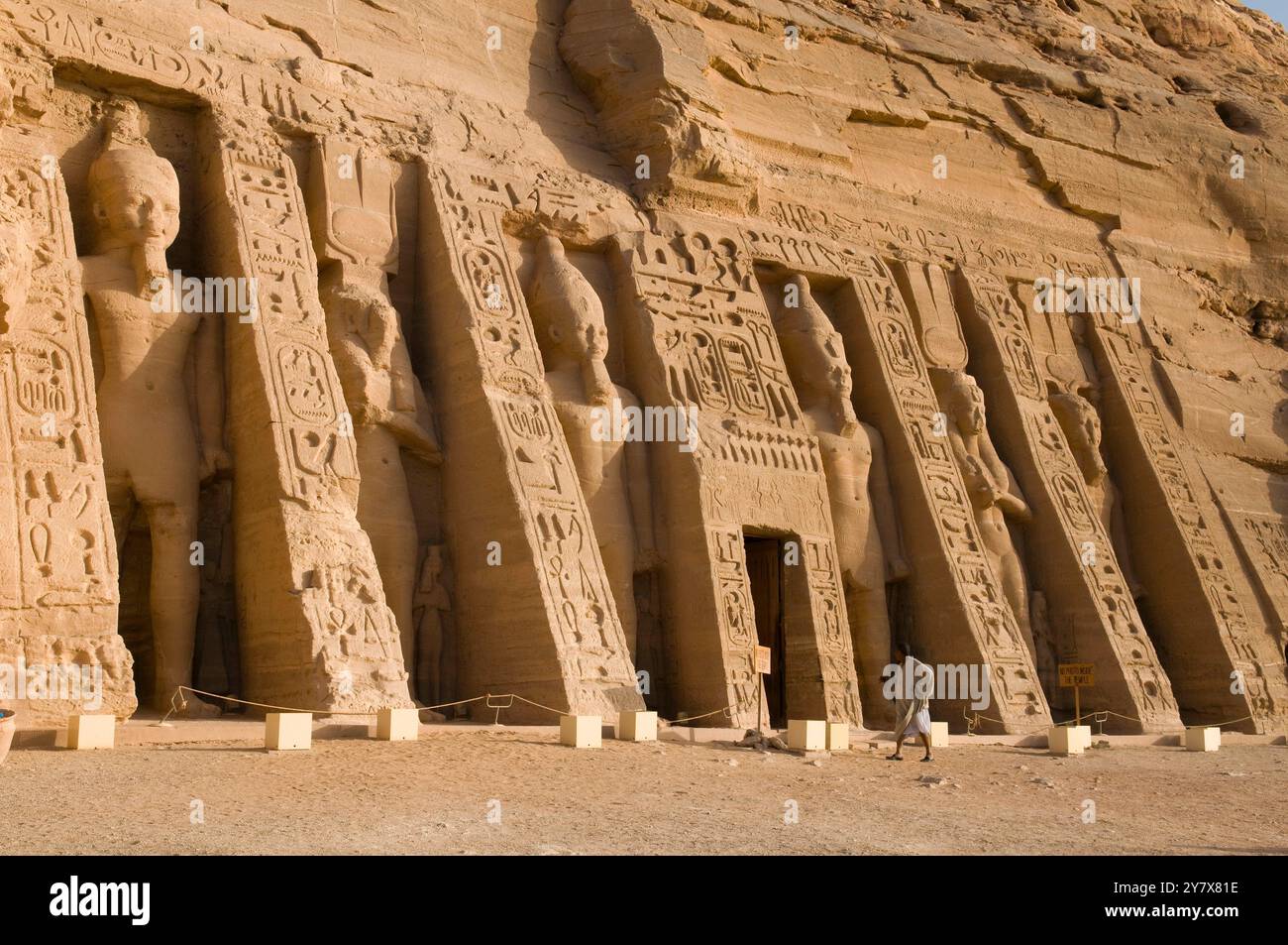 The Hathor Temple of Queen Nefertari at Abu Simbel in Egypt Stock Photo ...