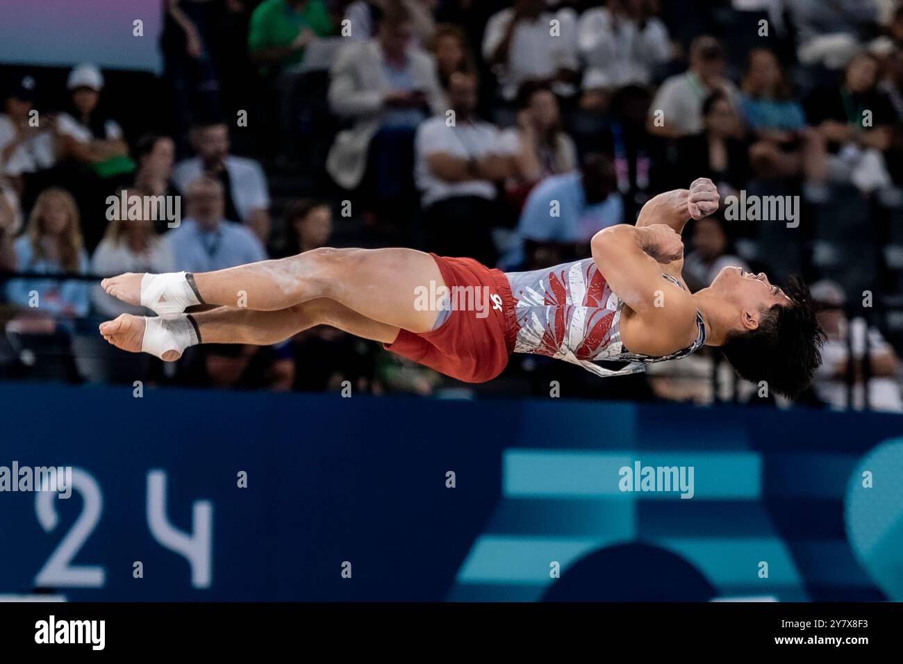 Asher Hong (USA) competing on the Floor exercise during the Artistic ...