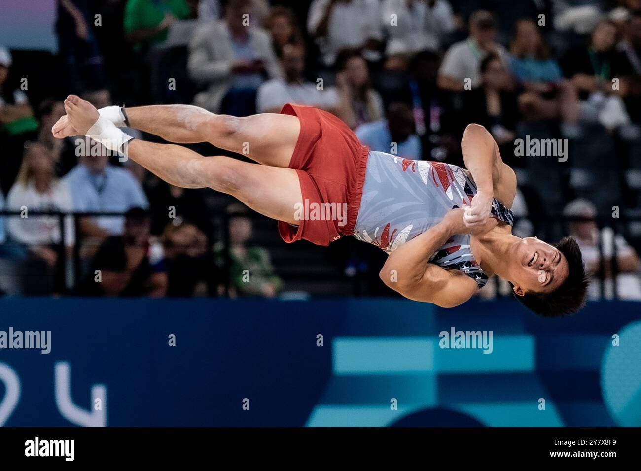 Asher Hong (USA) competing on the Floor exercise during the Artistic ...