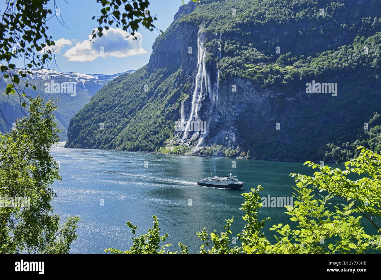 Seven Sisters waterfall in Geirangerfjord, Norway Stock Photo - Alamy