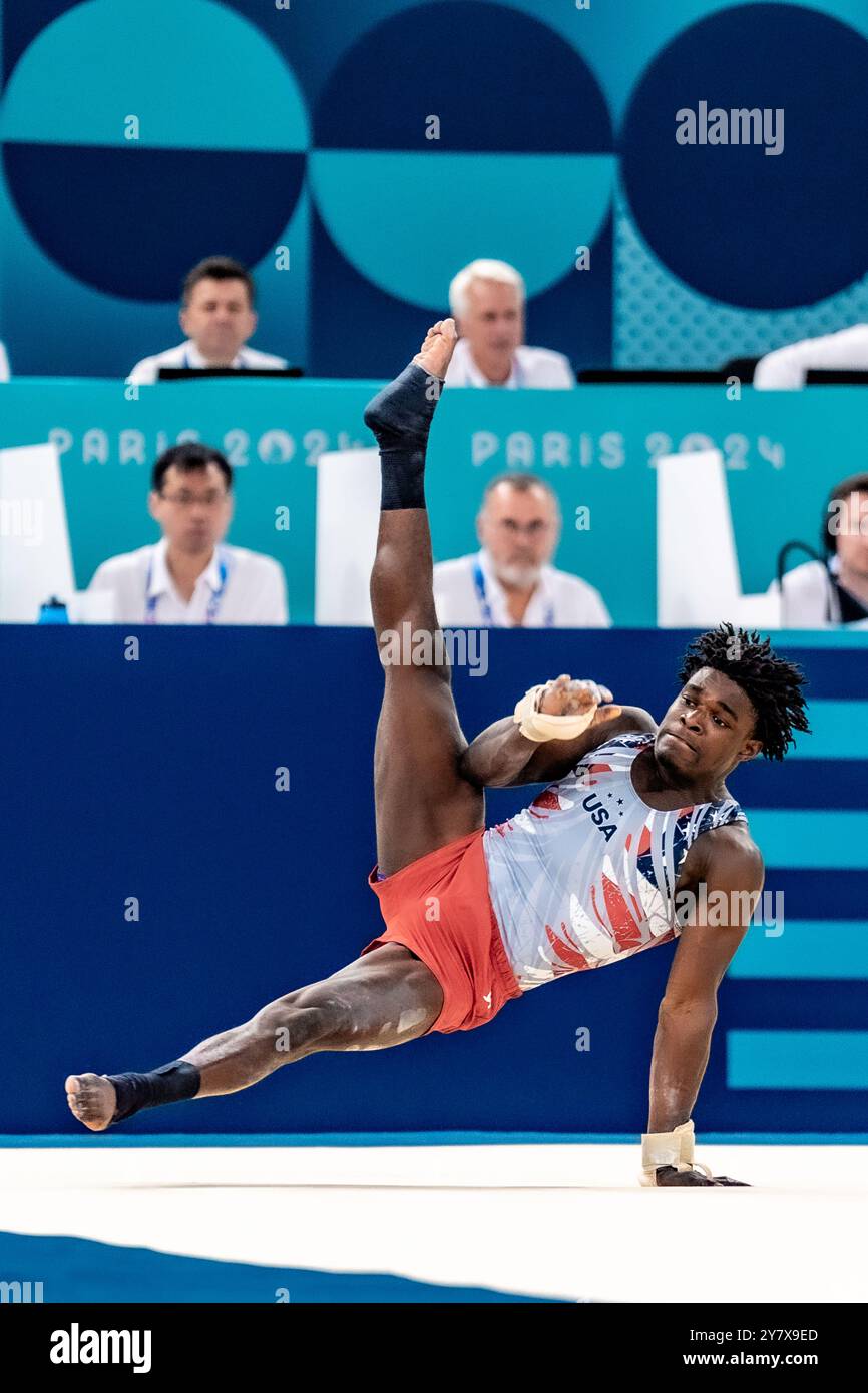 Fred Richard (USA) competing on the Floor exercise during the Artistic ...