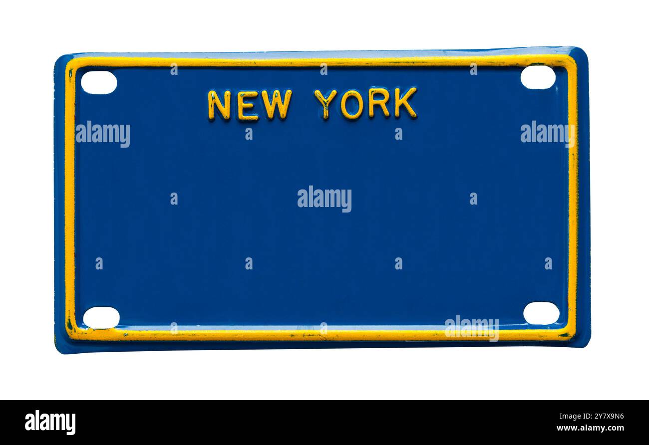 Blank New York Bike License Plate Cut Out on White Stock Photo - Alamy