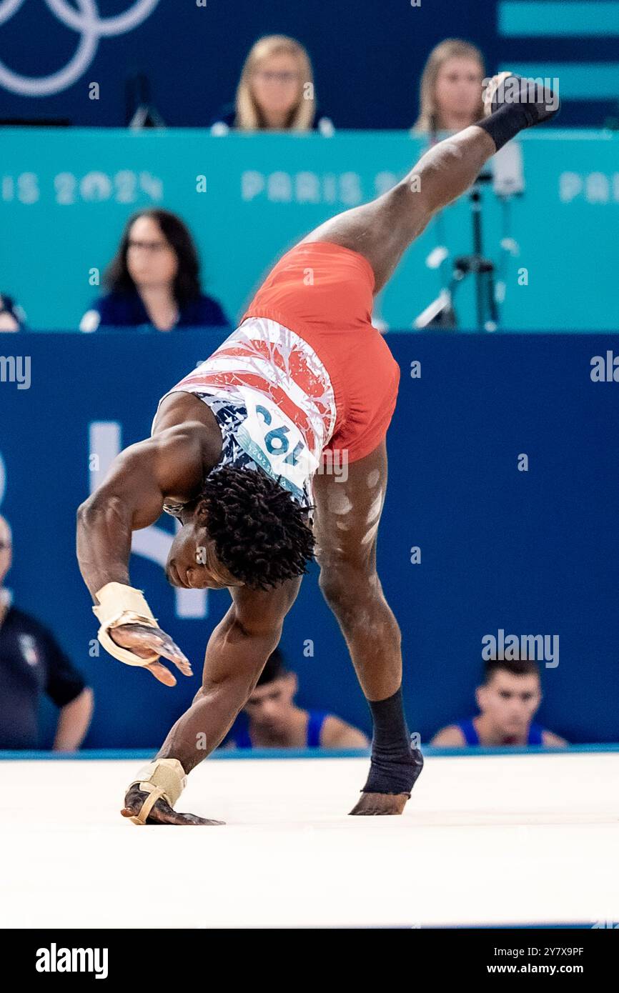 Fred Richard (USA) competing on the Floor exercise during the Artistic ...