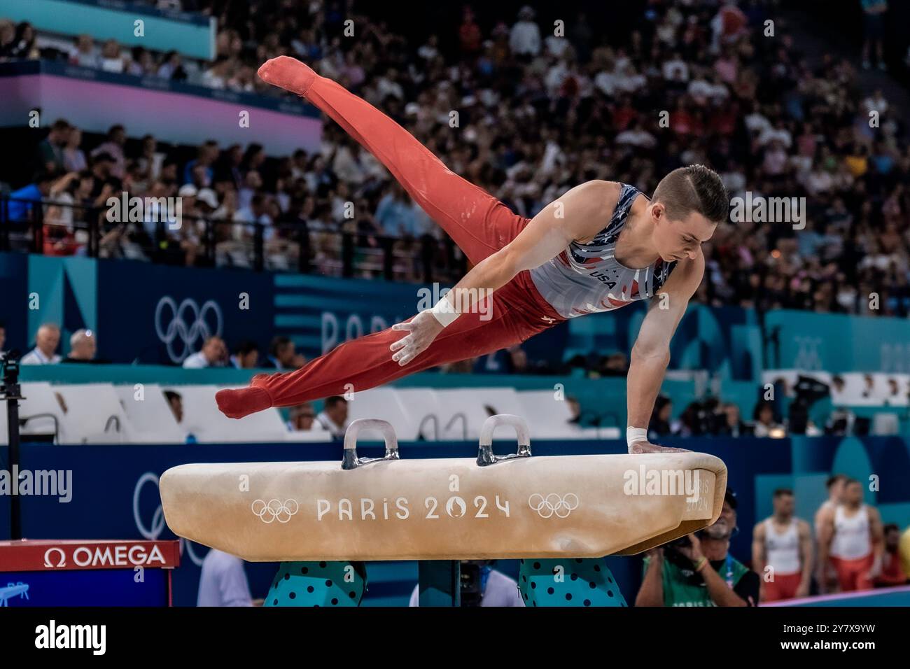 Paul Juda (USA) competing on the Pommel horse during the Artistic ...