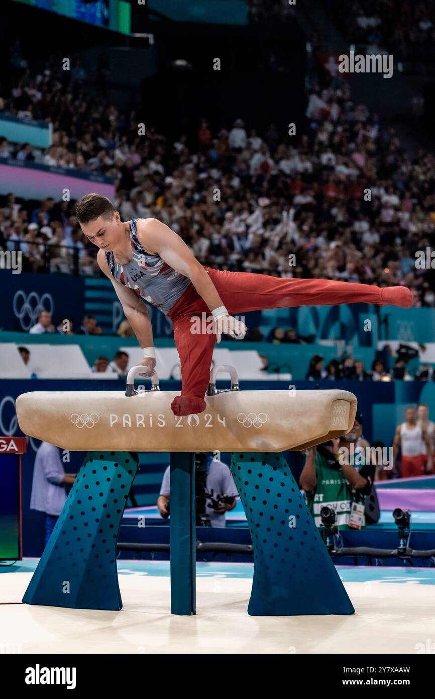 Paul Juda (USA) competing on the Pommel horse during the Artistic ...