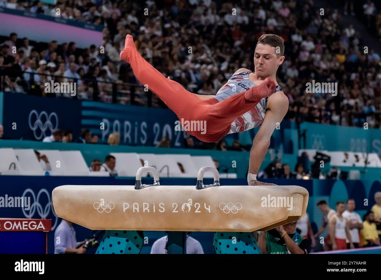 Paul Juda (USA) competing on the Pommel horse during the Artistic ...