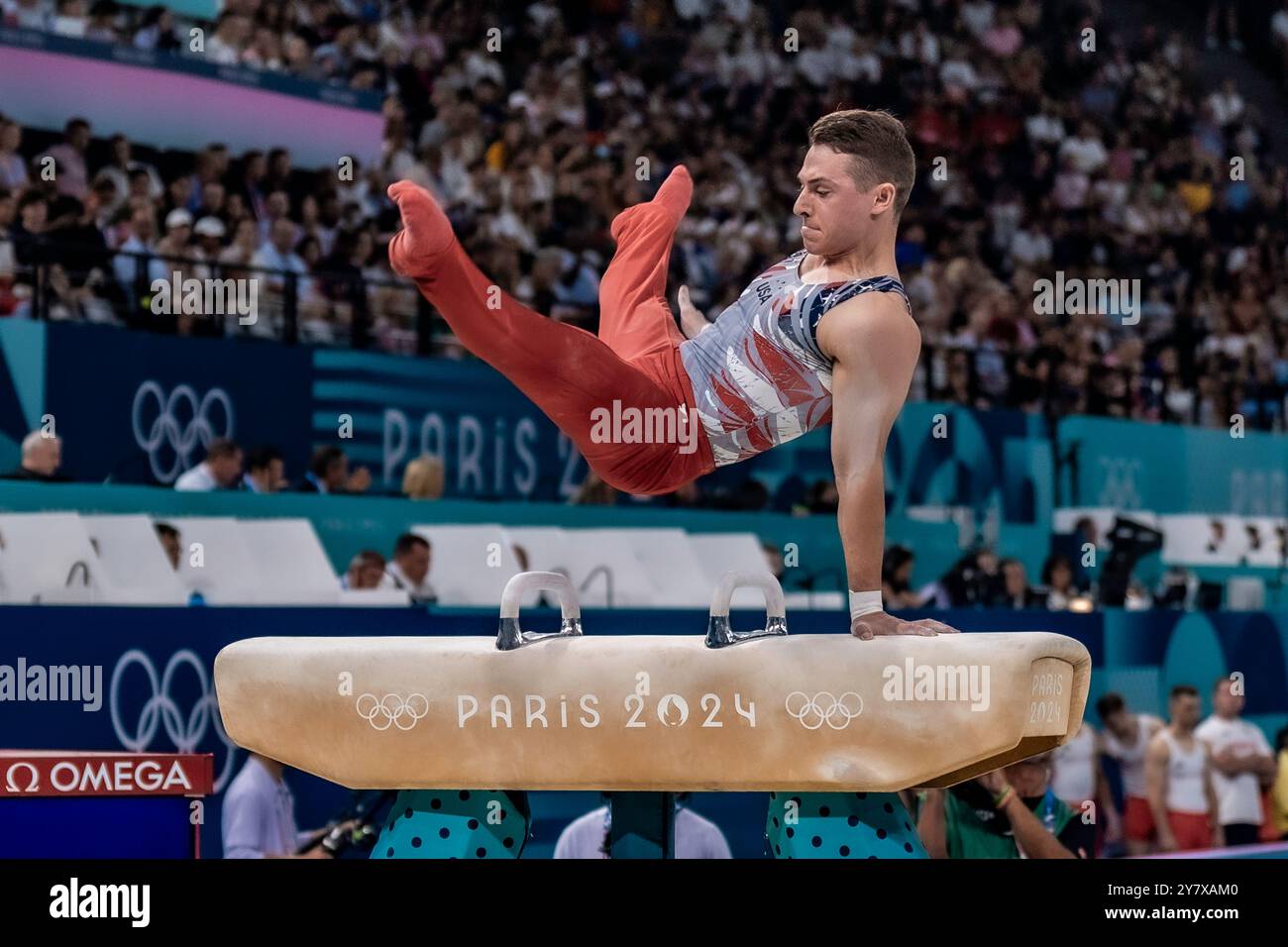Paul Juda (USA) competing on the Pommel horse during the Artistic ...