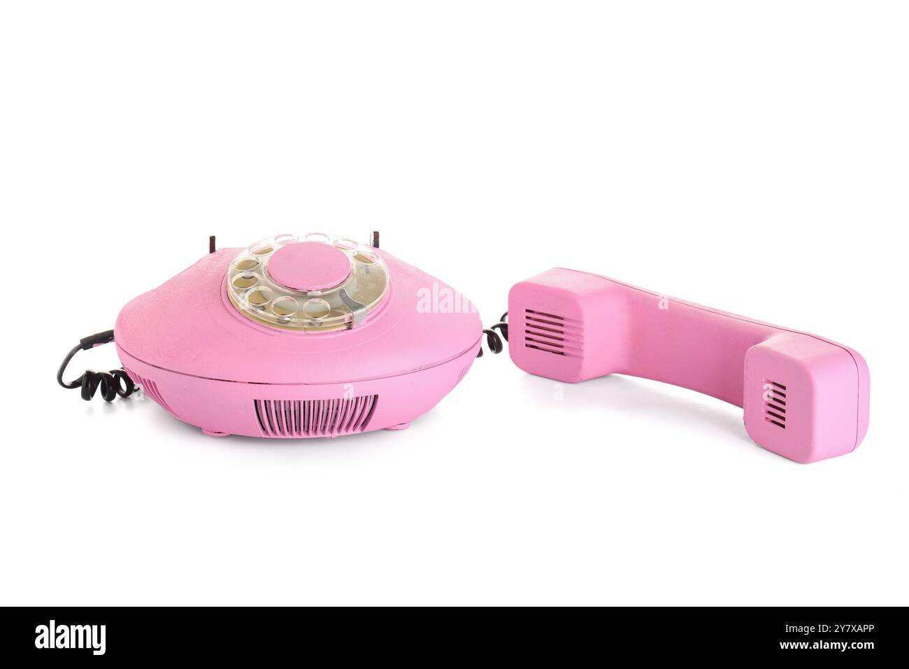 Pink vintage telephone on Cut Out Stock Images & Pictures - Alamy