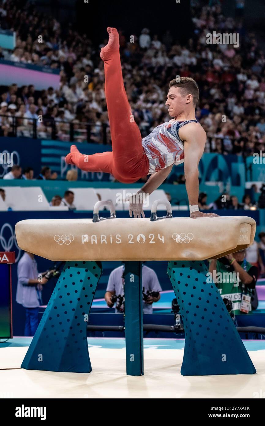 Paul Juda (USA) competing on the Pommel horse during the Artistic ...