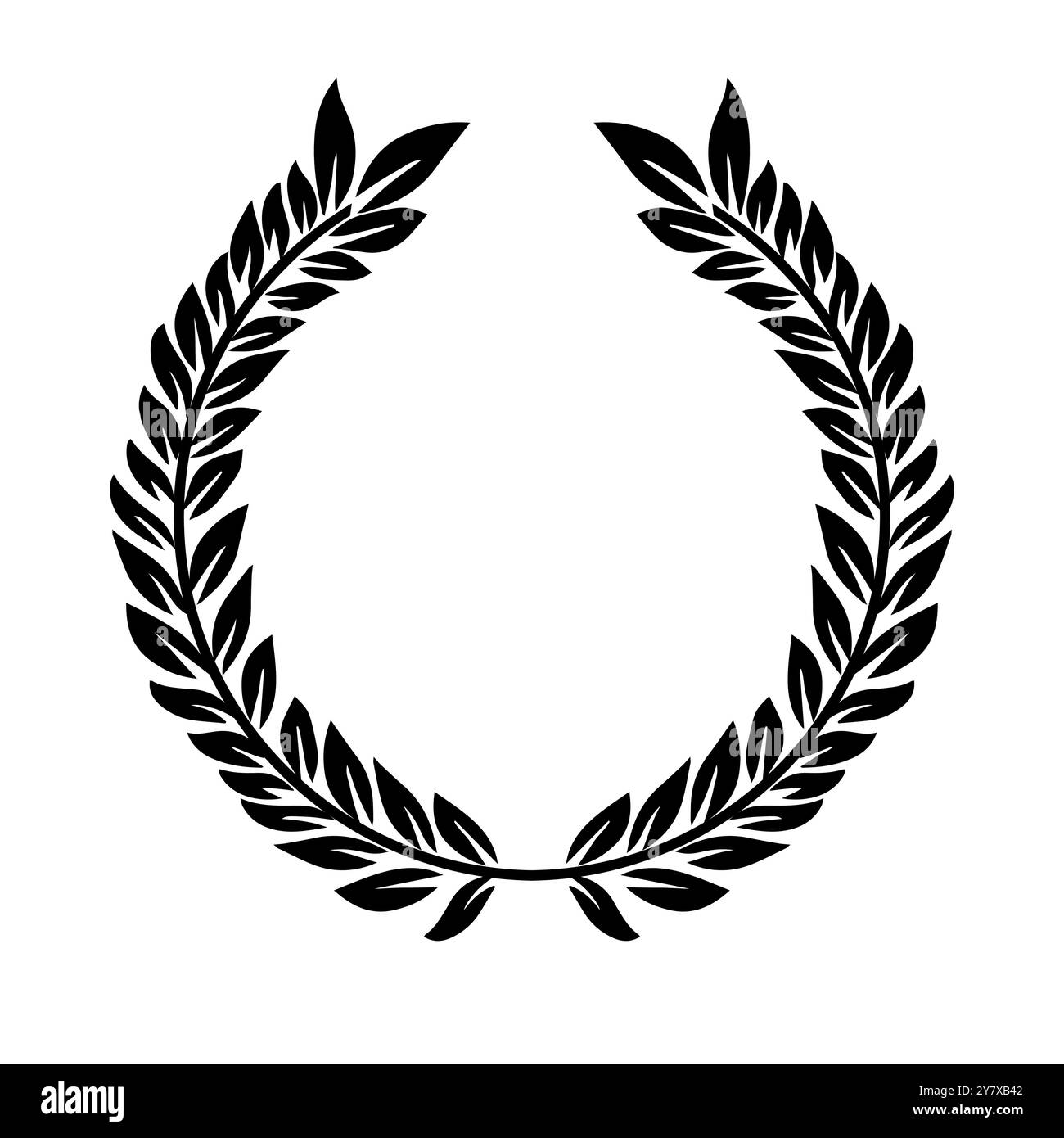 Black circle of wheat ear on white background. Agriculture wheat logo ...
