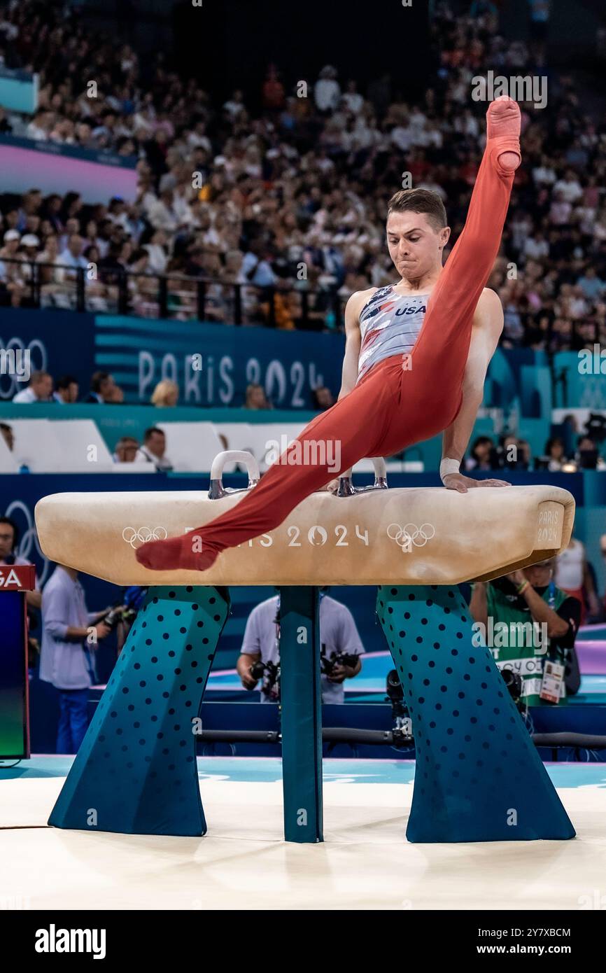 Paul Juda (USA) competing on the Pommel horse during the Artistic ...