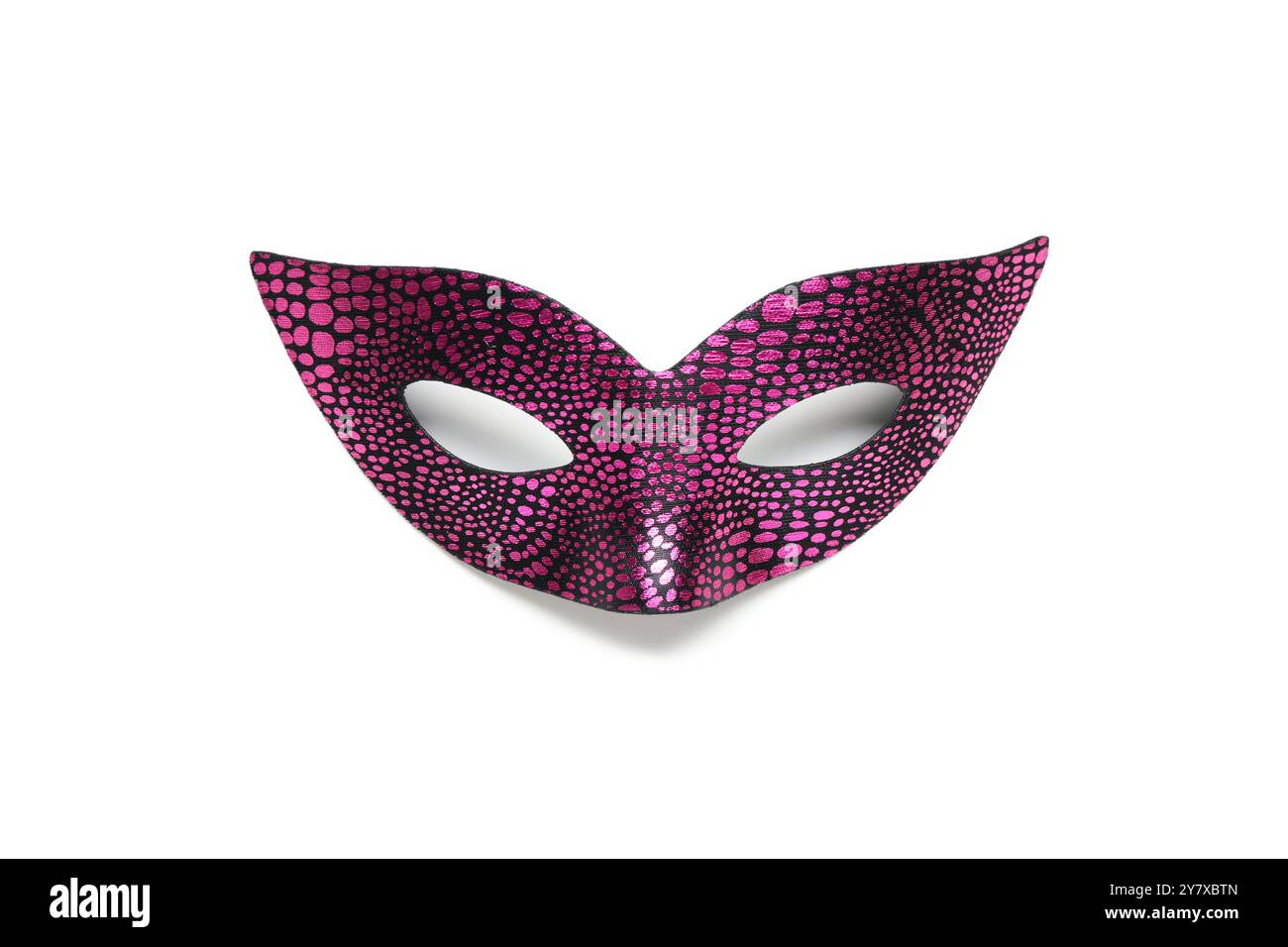 Pink carnival mask on white background Stock Photo - Alamy