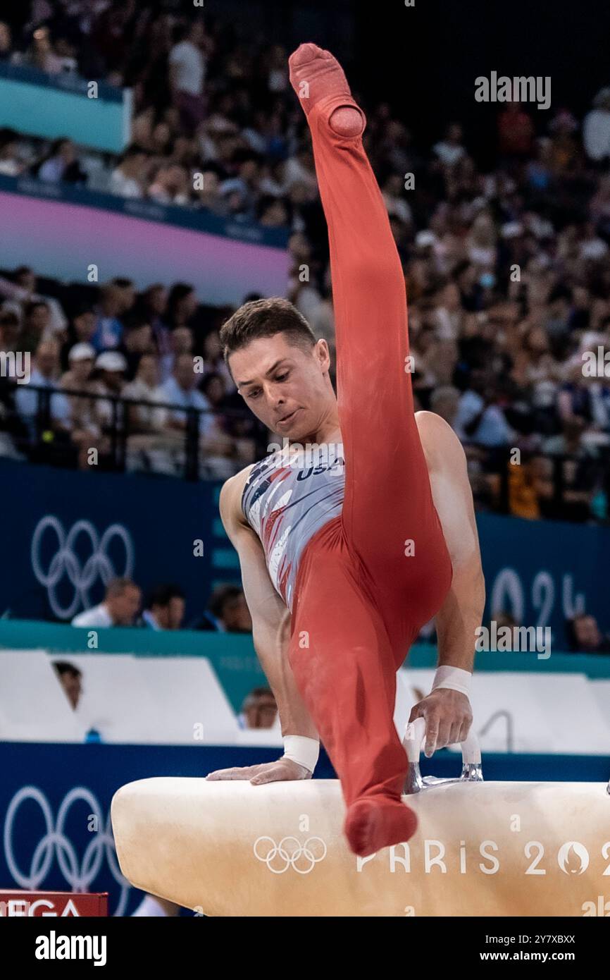 Paul Juda (USA) competing on the Pommel horse during the Artistic ...
