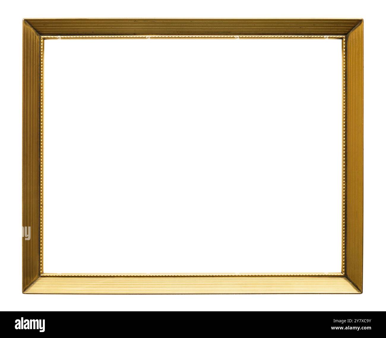 Old Gold Metal Frame Cut Out on White Stock Photo - Alamy