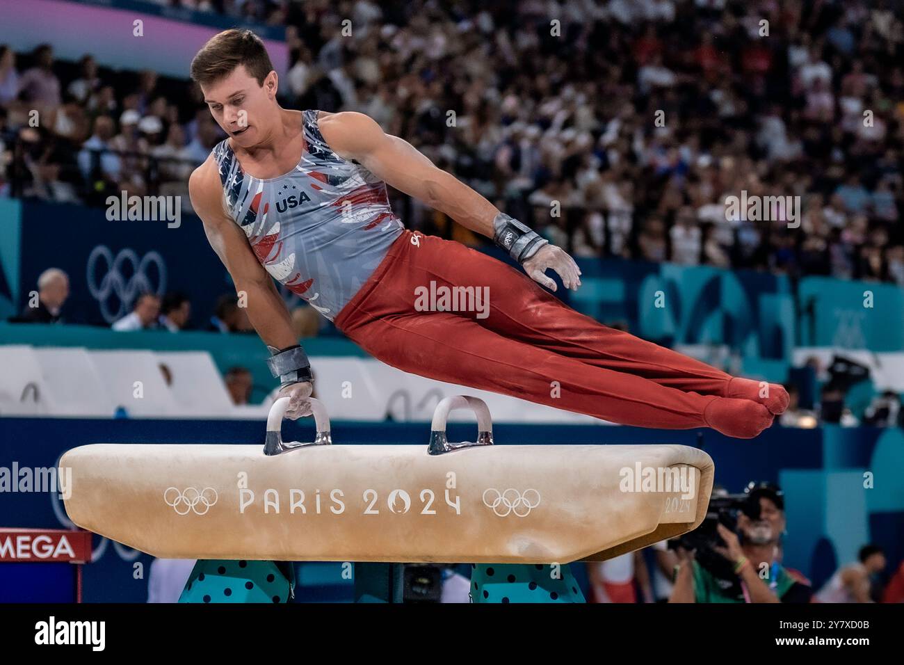 Brody Malone (USA) competing on the Pommel horse during the Artistic ...