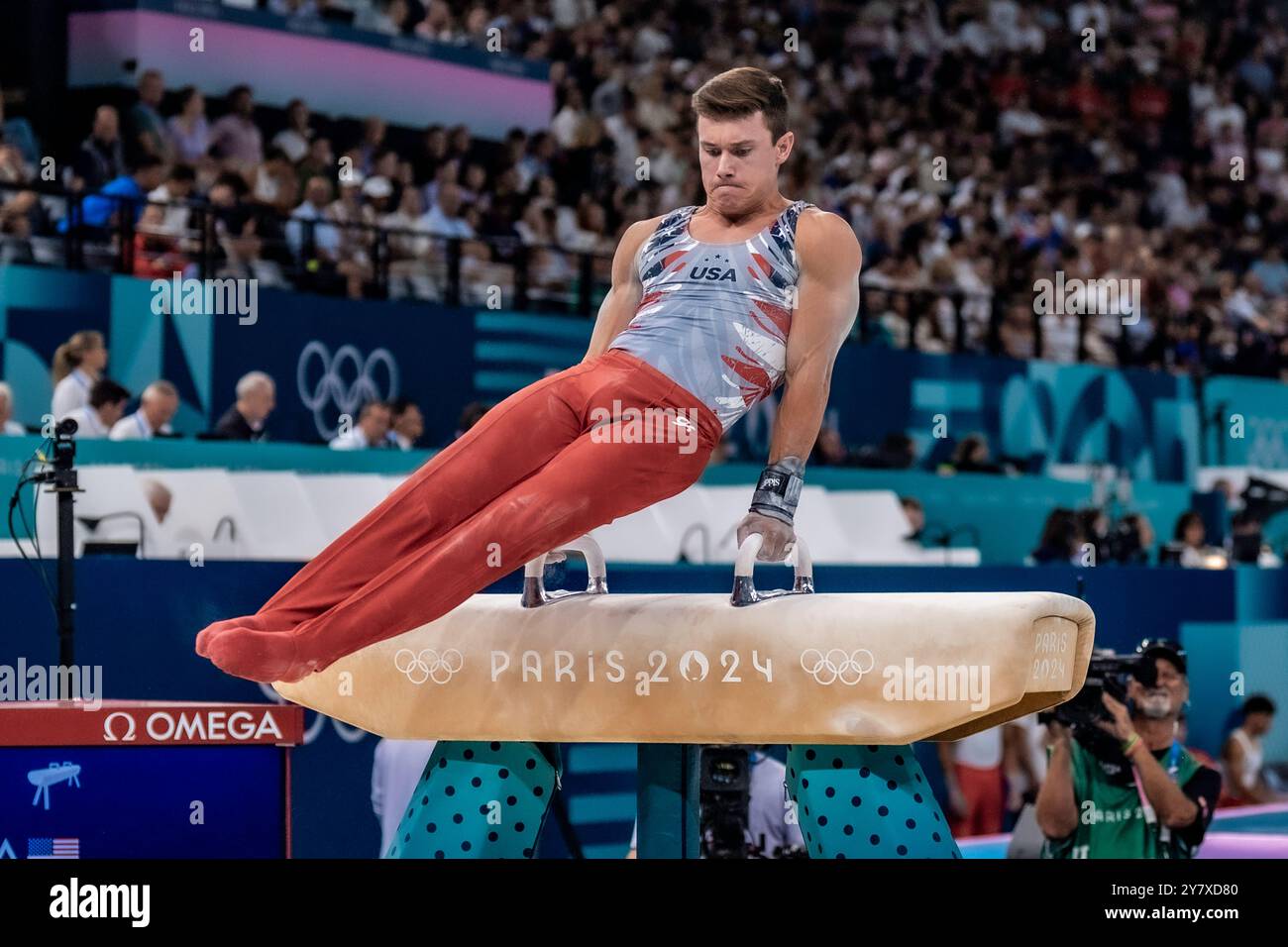Brody Malone (USA) competes on the Pommel horse during the Artistic ...