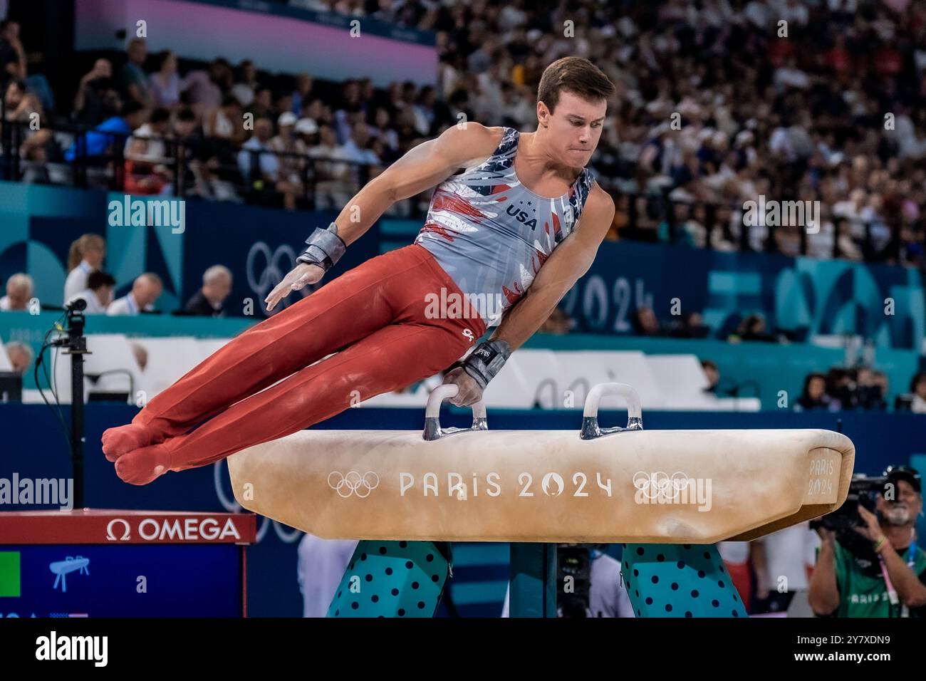 Brody Malone (USA) competes on the Pommel horse during the Artistic ...