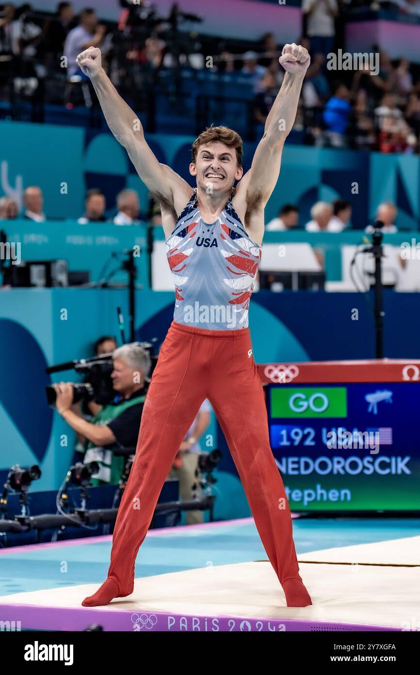 Stephen Nedoroscik (USA) competing on the Pommel horse during the ...