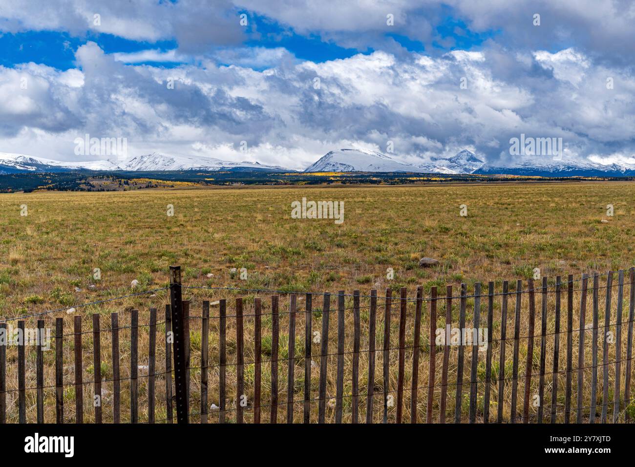 First snowfall on the first day of Autumn in the Colorado Rockies mixes ...