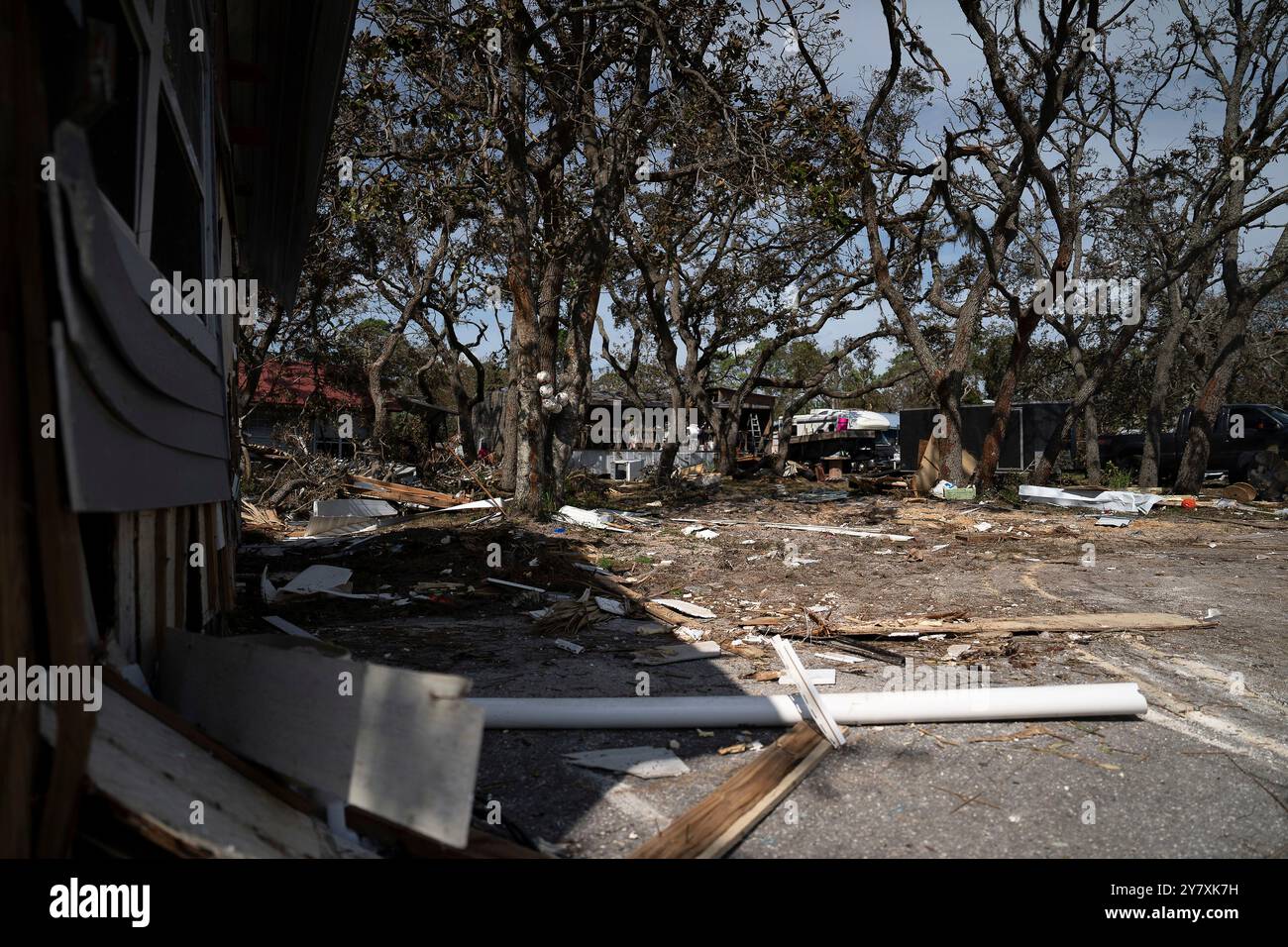 Steinhatchee, United States. 28th Sep, 2024. The remains of homes ...