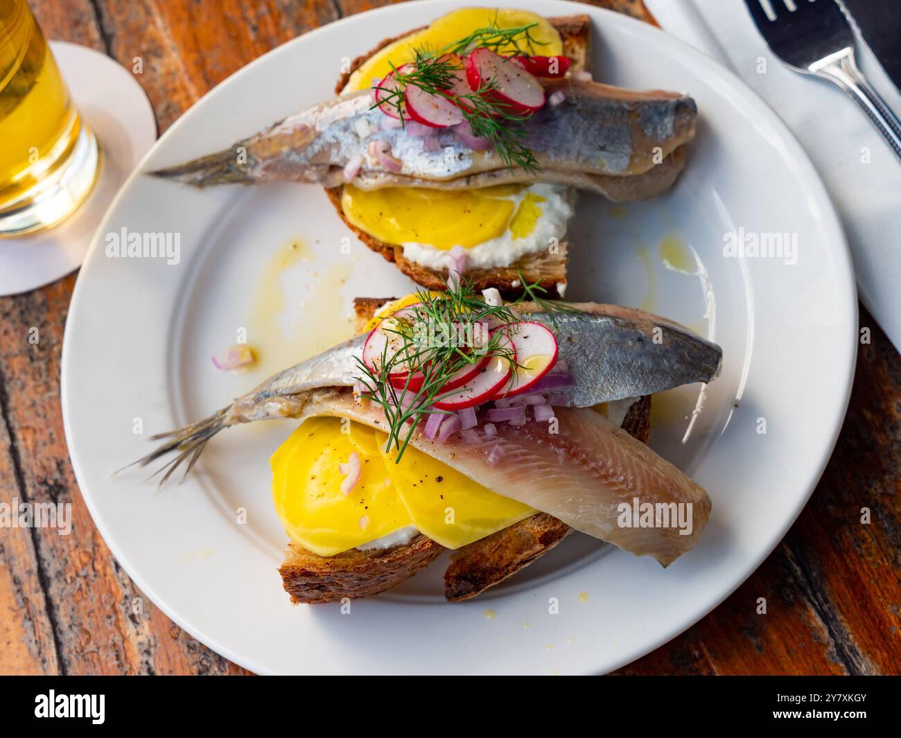 Traditional dish of Dutch cuisine is Haring Stock Photo - Alamy