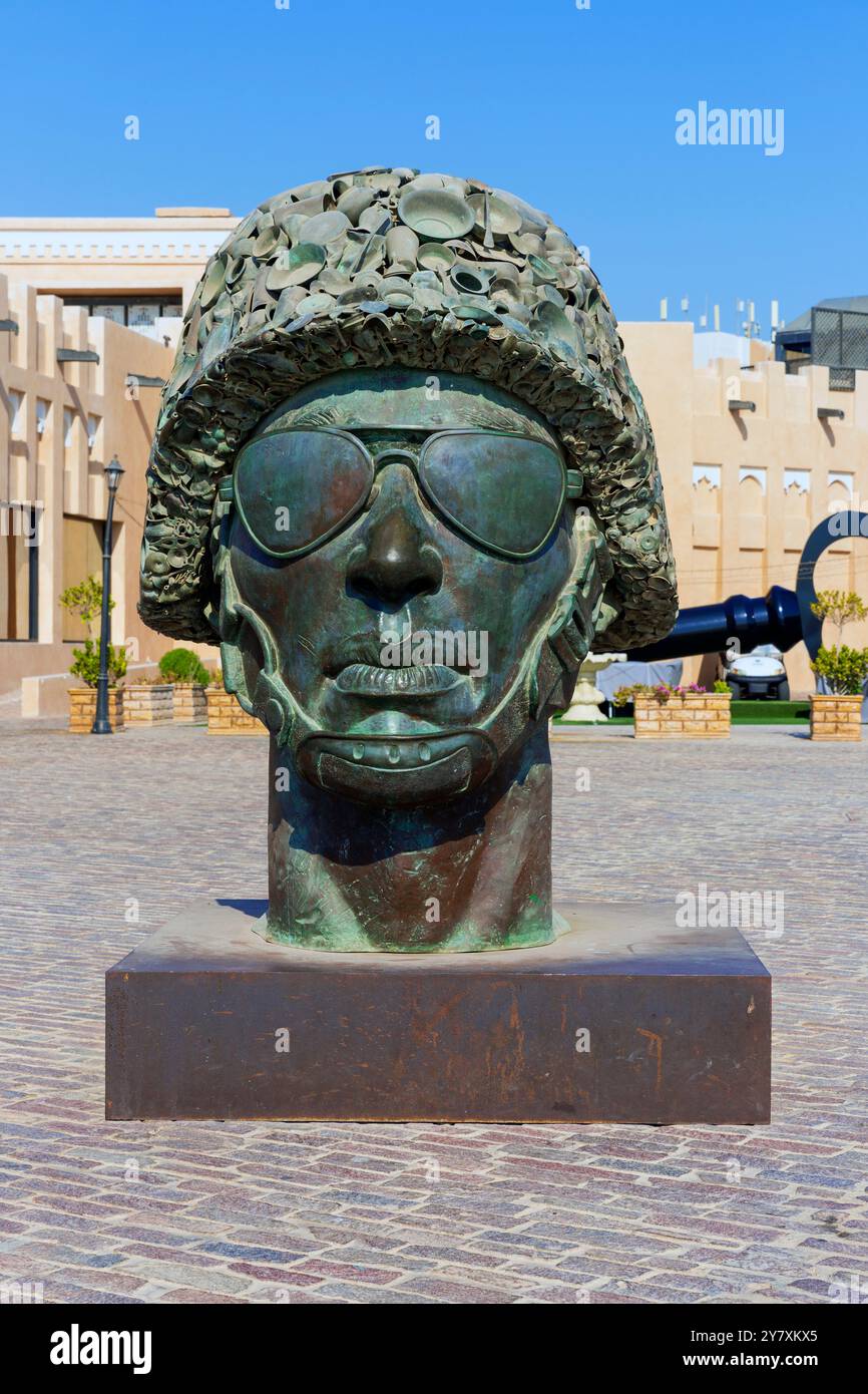 Statue of a soldier at the Katara Cultural Village in Doha, Qatar Stock ...