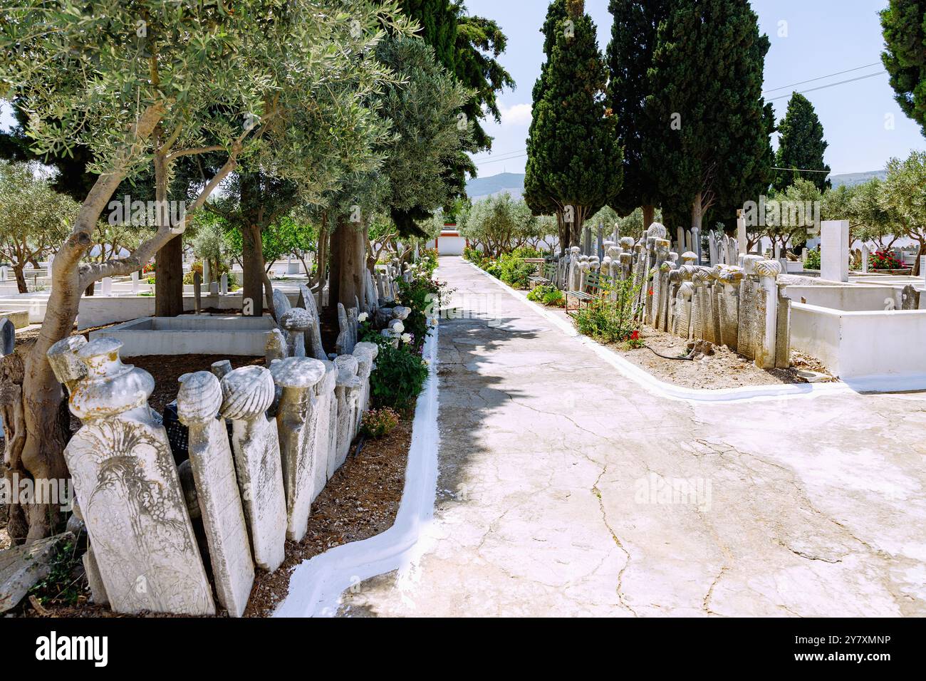 Muslim Cemetery (Marenciye Mohammedan Cemetery of Kos) in Platani on ...