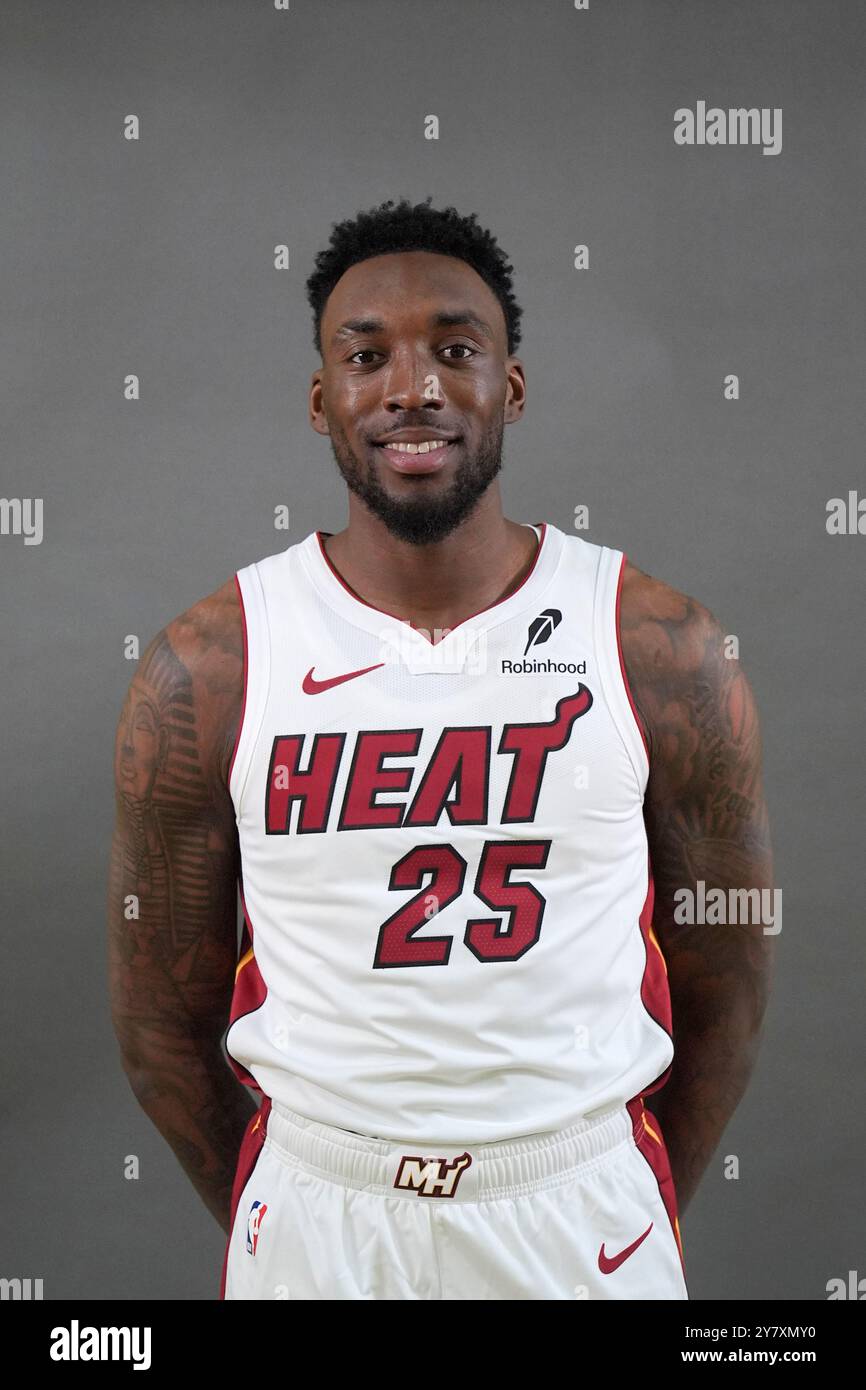 Miami Heat forward Nassir Little poses for a photo during the NBA ...