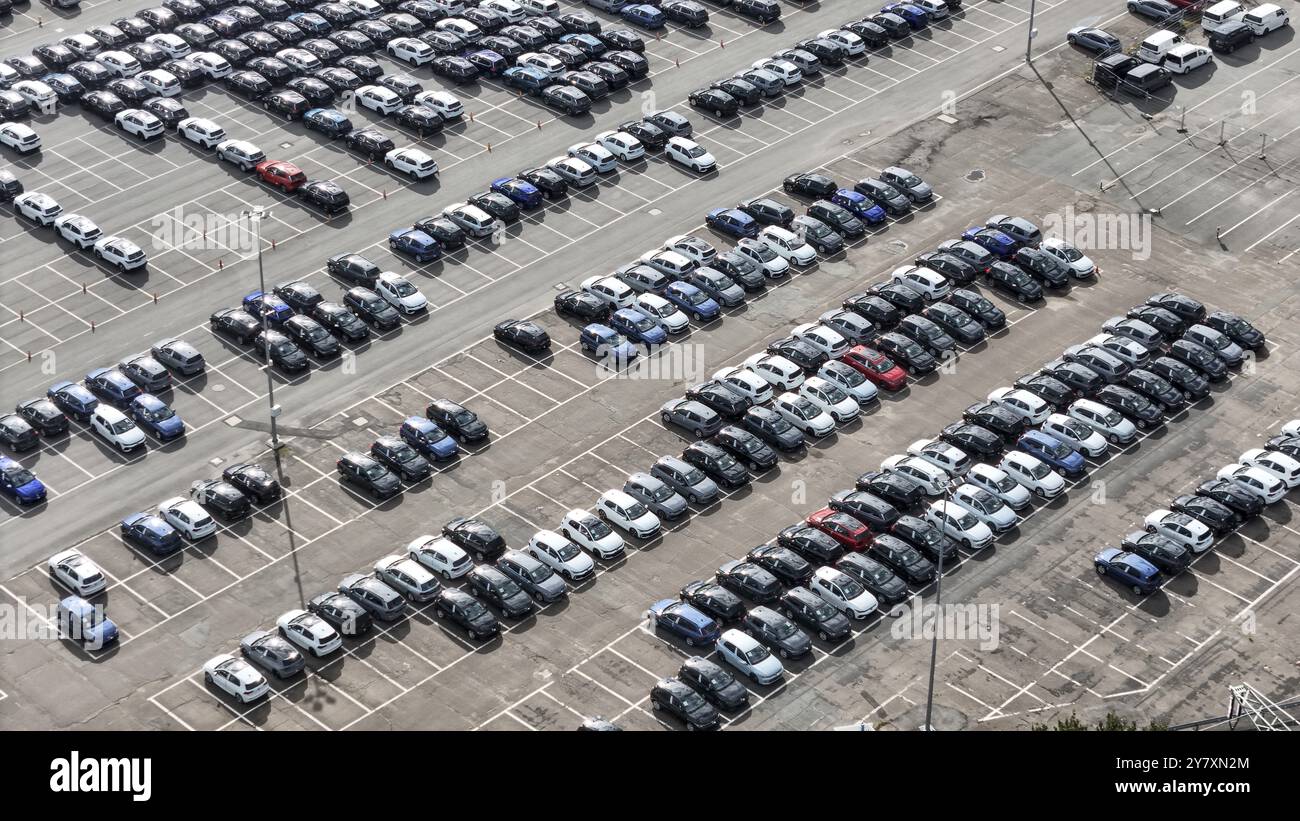 Volkswagen new cars standing in a car park at the Volkswagen plant ...