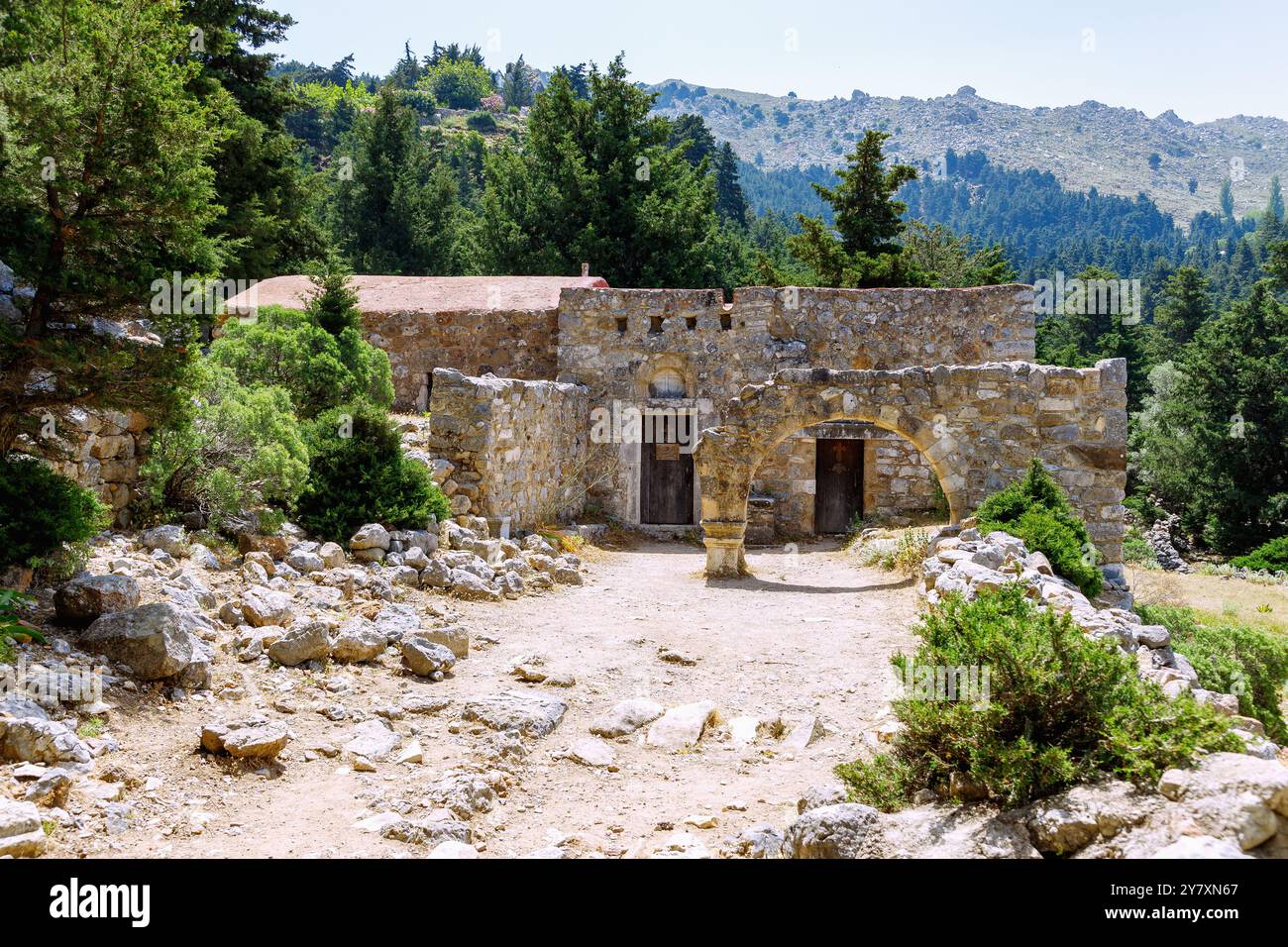 Church of Asomati Taxiárches Gavriíl ke Miachaíl in the ruined city of Paleo Pyli (Palio Pili ...