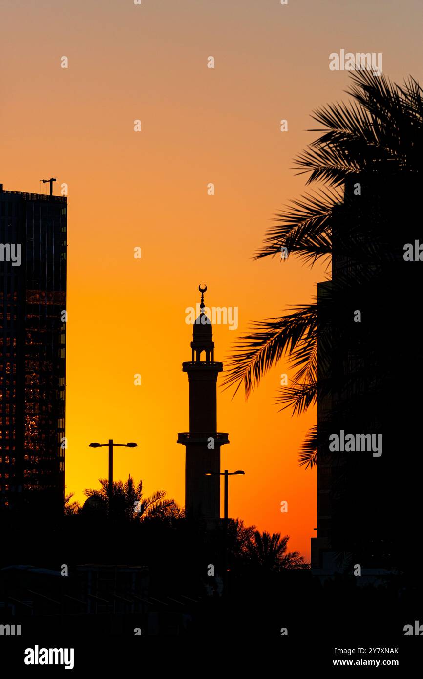The minaret of the Mohammed Bin Hamad Bin Abdullah Al Mani Mosque in ...