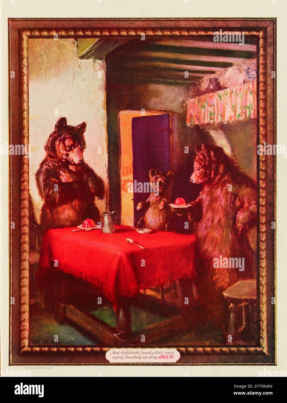 Jell-O advertising art. Three bears eating Goldilocks Jell-O. Vintage ...
