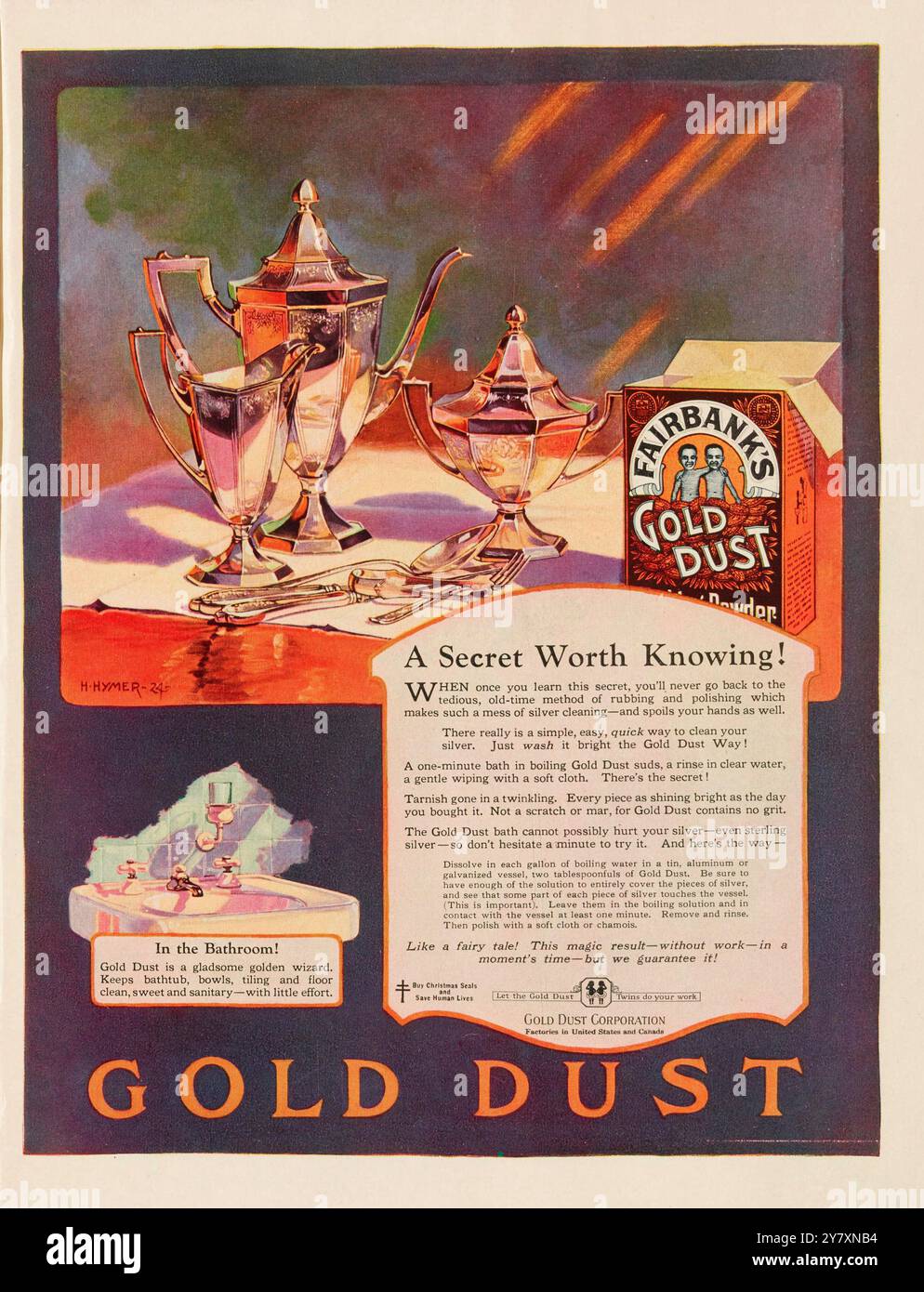 Gold Dust, Polishing product. Vintage American Magazine advertisement ...