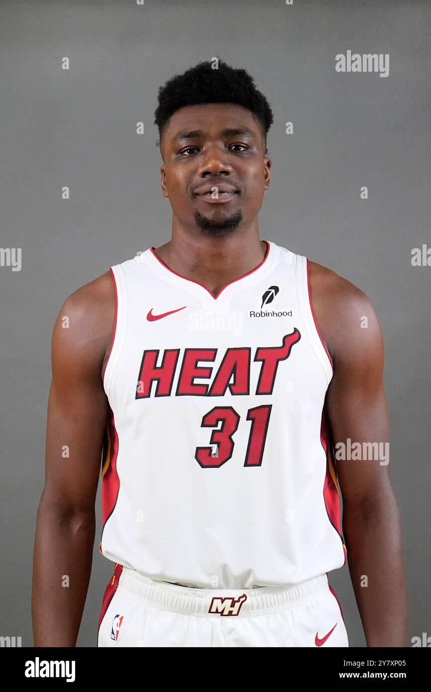 Miami Heat center Thomas Bryant poses for a photo during the NBA ...